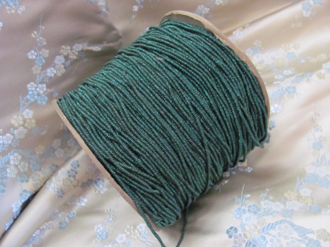 Metallic Green Emerald Beadette Beaded Sewing String Trim Rope Cord ...