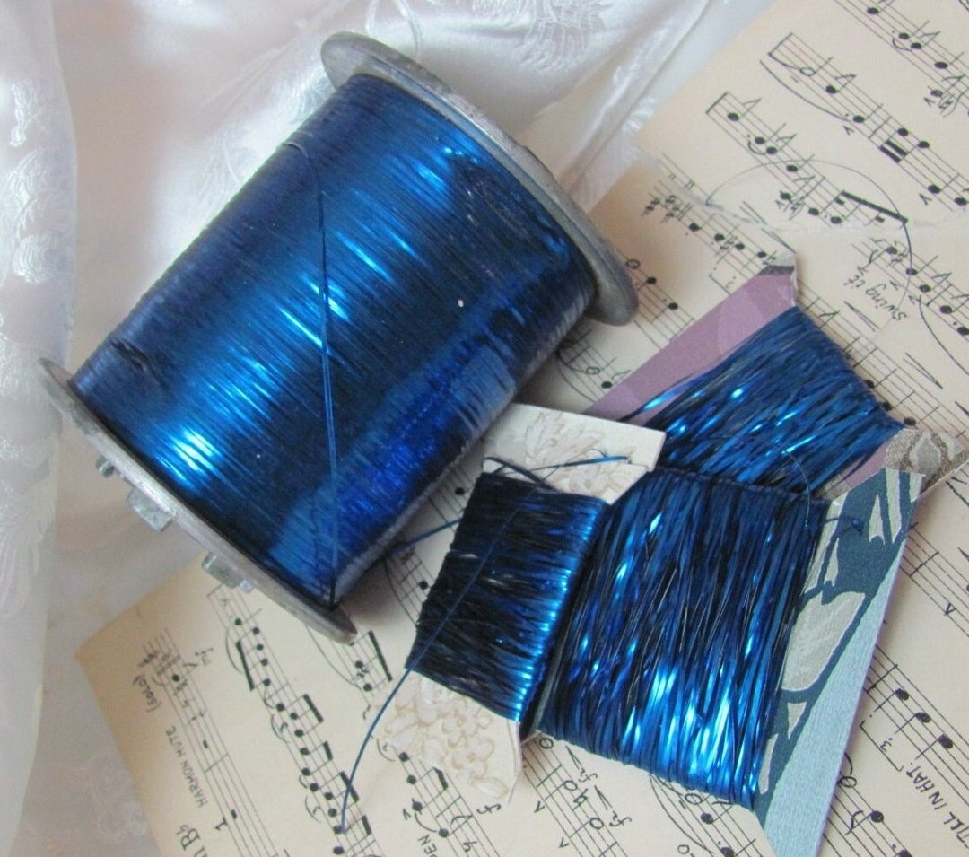 Blue Metallic Embroidery Sewing Fly Tying Thread Tinsel Lurex Mylar ...