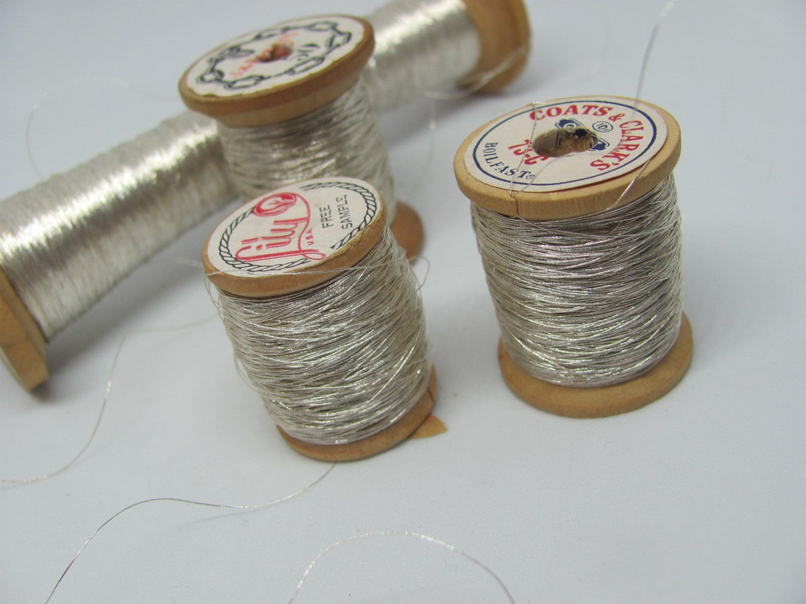Metal Thread Antique French Early Century Silver 1 Thin Ply - Etsy