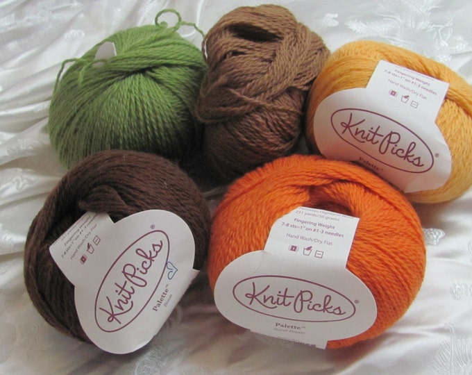 5 Skeins Knit Picks Palette 100% Pure Peruvian Wool Yarn 50g 231 Yards ...