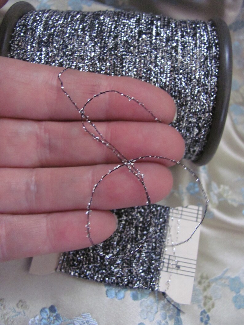 Fine Black Silver Metallic Thread Vintage Antique - 20 Yards Total per ...
