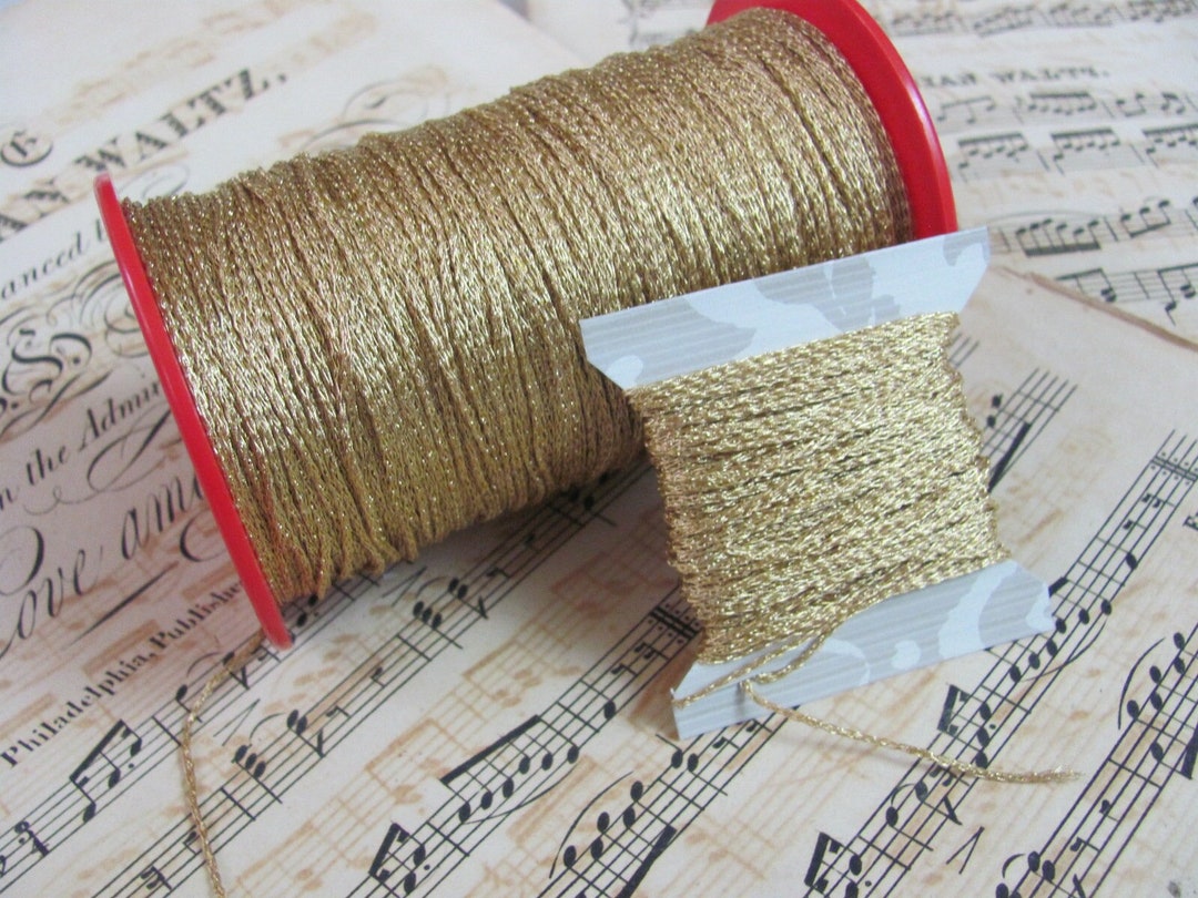 Braided Gold Metal Embroidery Thread Cord String Yarn // 5 10 25 Yards ...