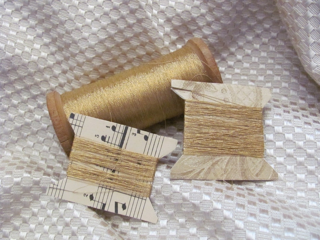 Fine Gold Real Metal Thread Antique French Early Century Sparkle ...