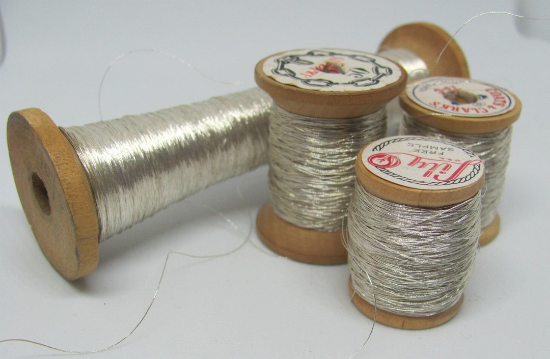 Metal Thread Antique French Early Century Silver 1 Thin Ply Real Metal ...