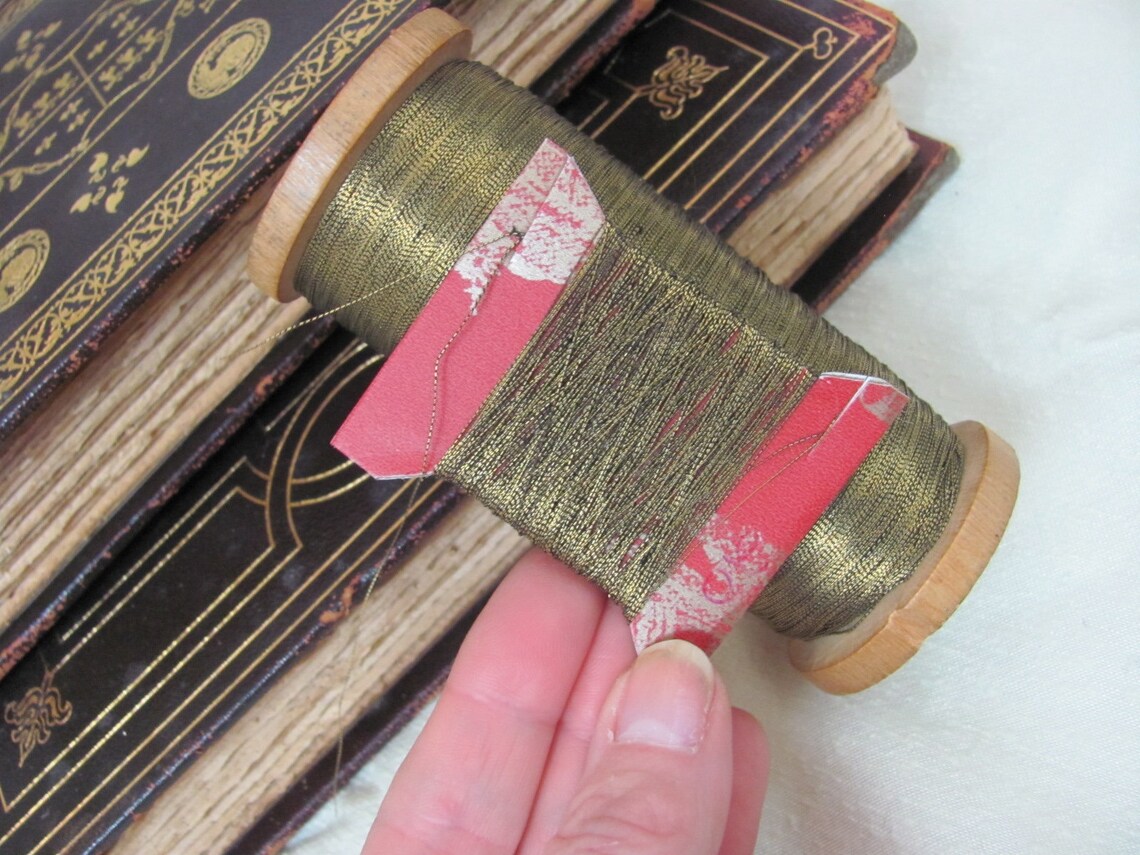 Dark Gold Real Metal Thread Antique French Early Century - Etsy