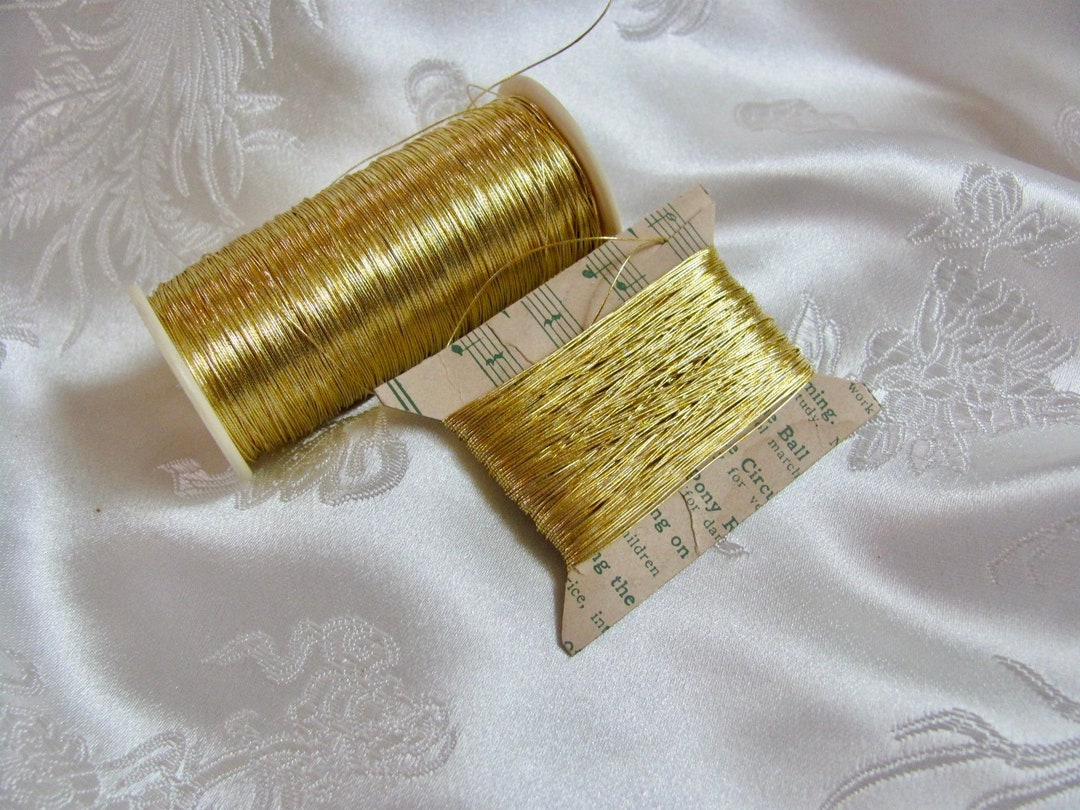 Gold Metallic Embroidery Thread Sturdy Strong // 20 40 Yards More ...