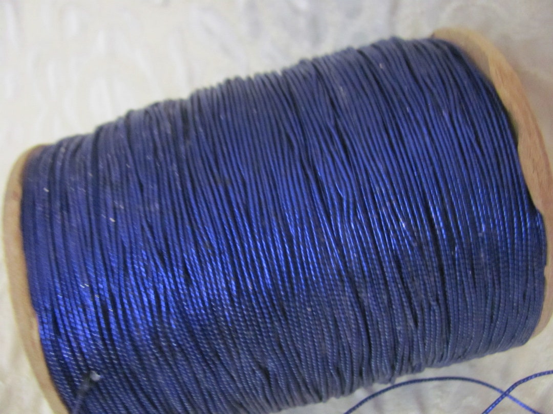 Blue Metallic Gimp Wrapped Thread Cord Yarn Crochet String - 10 Yards ...