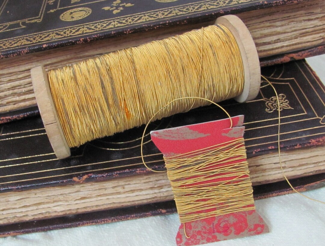 Super Rare Gold Real Metal Gimp Bullion Military Thread - Antique ...