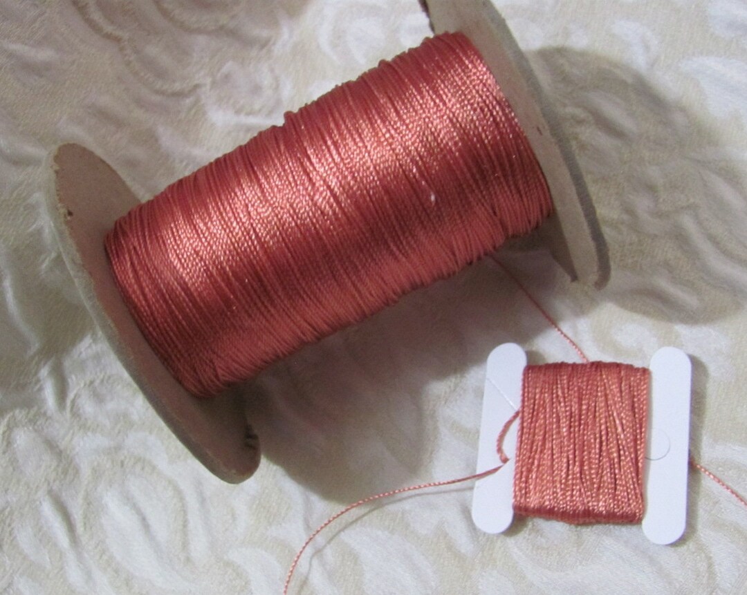 Twisted Silk Thread // Pink/orange Antique Vintage Embroidery Silk ...