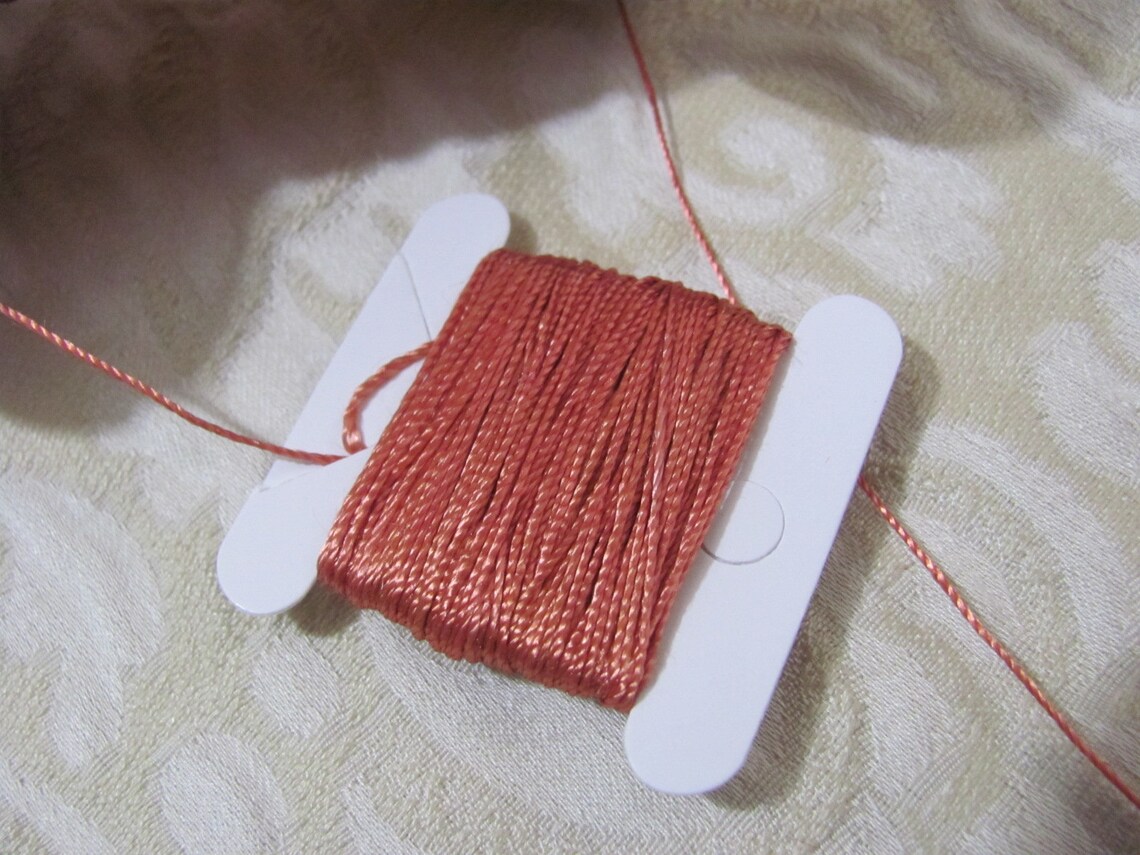 Twisted Silk Thread // Pink/orange Antique Vintage Embroidery - Etsy