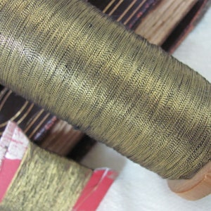 Dark Gold Real Metal Thread - Antique French Early Century France - 10 ...