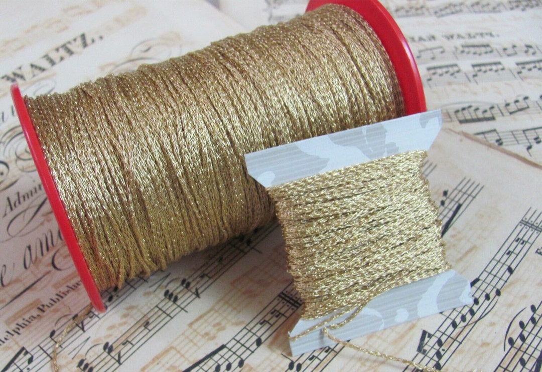 Braided Gold Metal Embroidery Thread Cord String Yarn // 5 - 10 - 25 ...