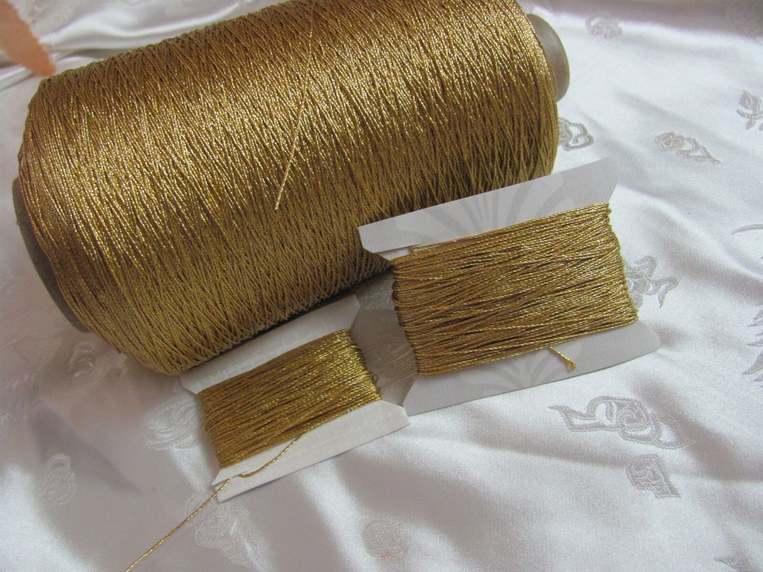 Twisted Gold Metal Metallic Embroidery Thread // 10 25 50 Yards per ...