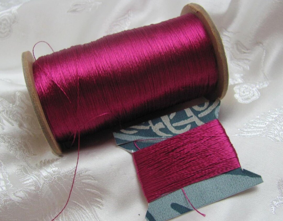 100% Silk Thread // Sewing Embroidery Thread Real Silk /// Burgundy ...