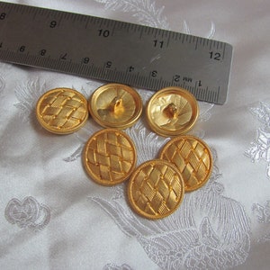 6 Beautiful Heavy Gold Metal Coat Buttons Shank 20mm // Antique Vintage ...