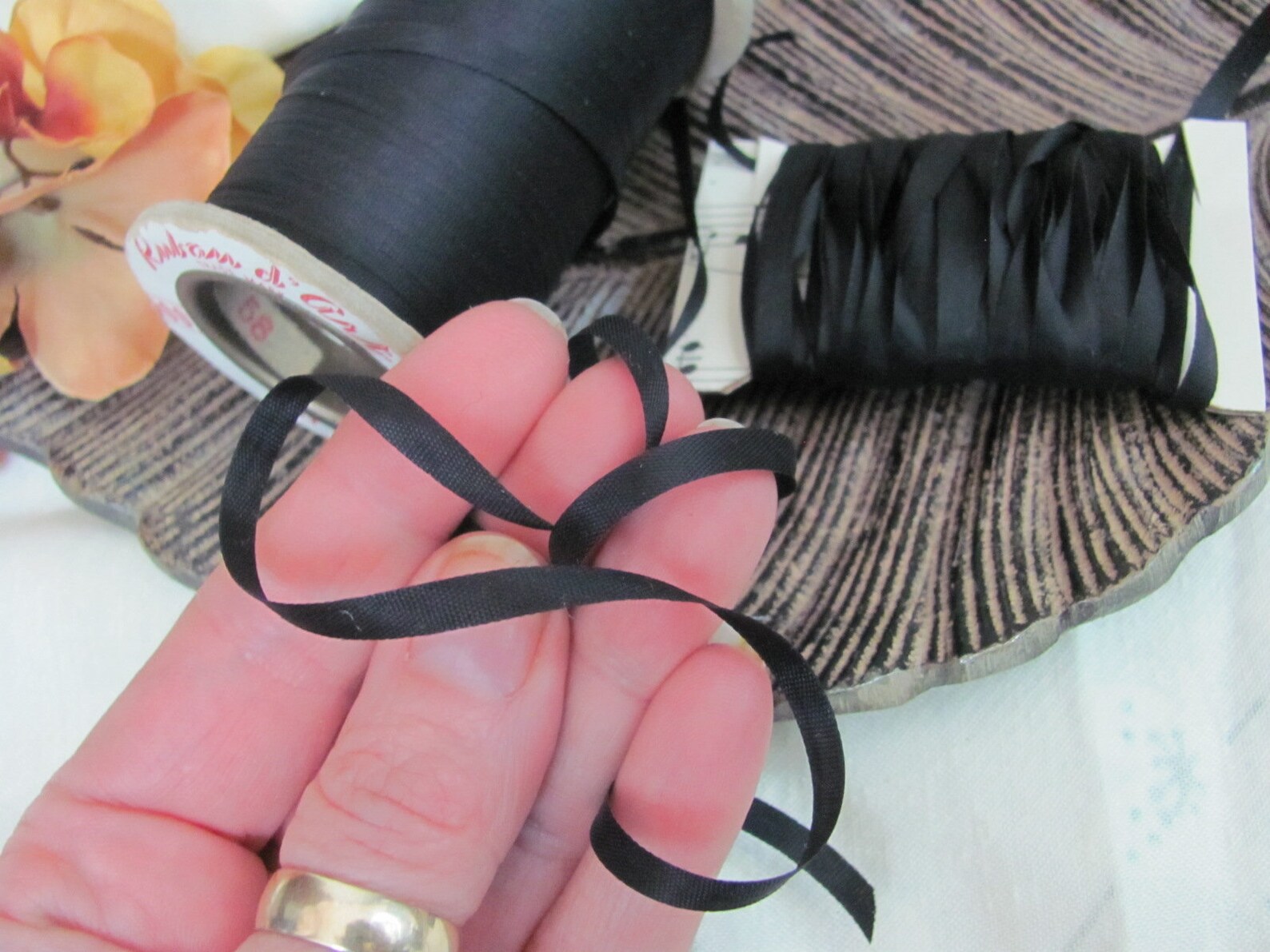 Black Woven Fuse Edge Lightweight Ribbon Rayon for Knitting or - Etsy