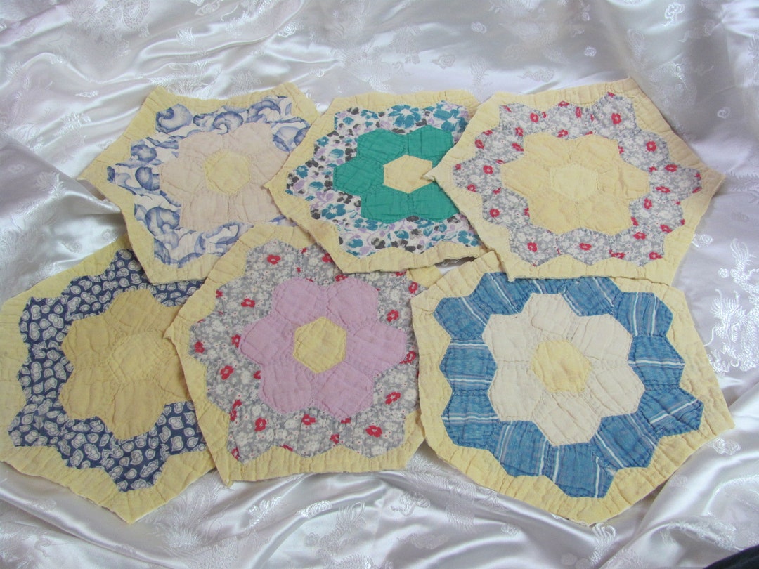 Vintage Antique Handmade Quilt Square Panel Piece 10 or - Etsy