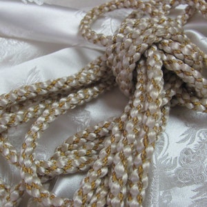 Vintage White and Gold Metal Bullion Tassels Tie Back Rope 4" and 4 ...