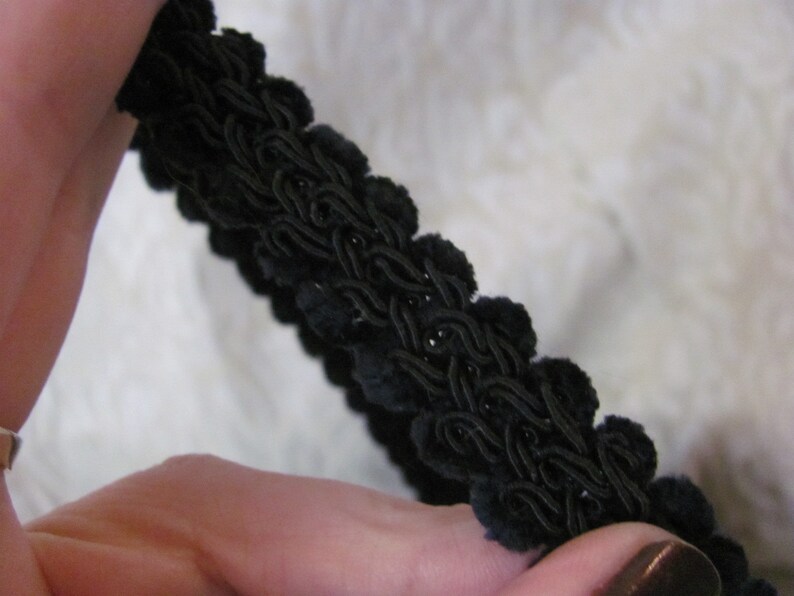 Black Fuzzy Thick Soft Gimp Woven Trim - 5/8" Inch 15mm Wide - 3 Yards ...