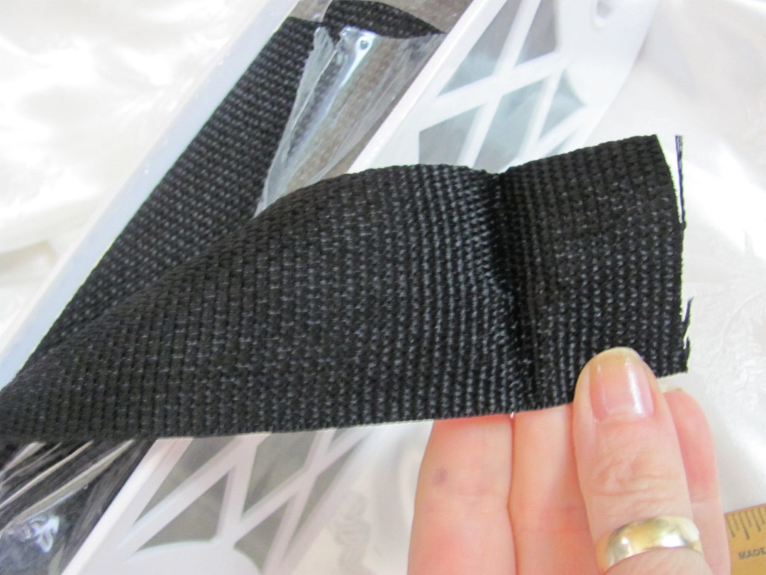 50mm Black Woven Braided Strapping Belting Twill Tape Sewing Lace Trim ...