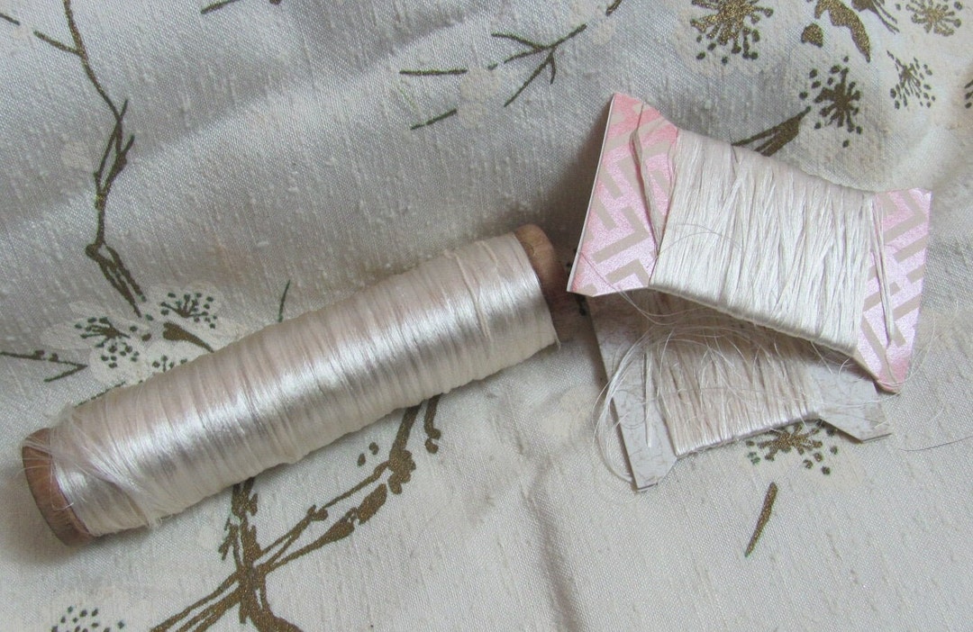 Silk Fiber Floss Thread // 19th Century French Antique Embroidery Silk ...