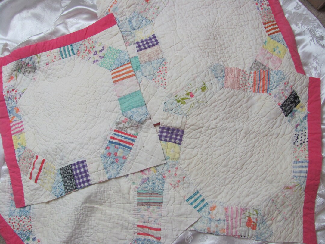 Vintage Antique Handmade Quilt Square Panel Piece 14" X 14" or 36cm ...