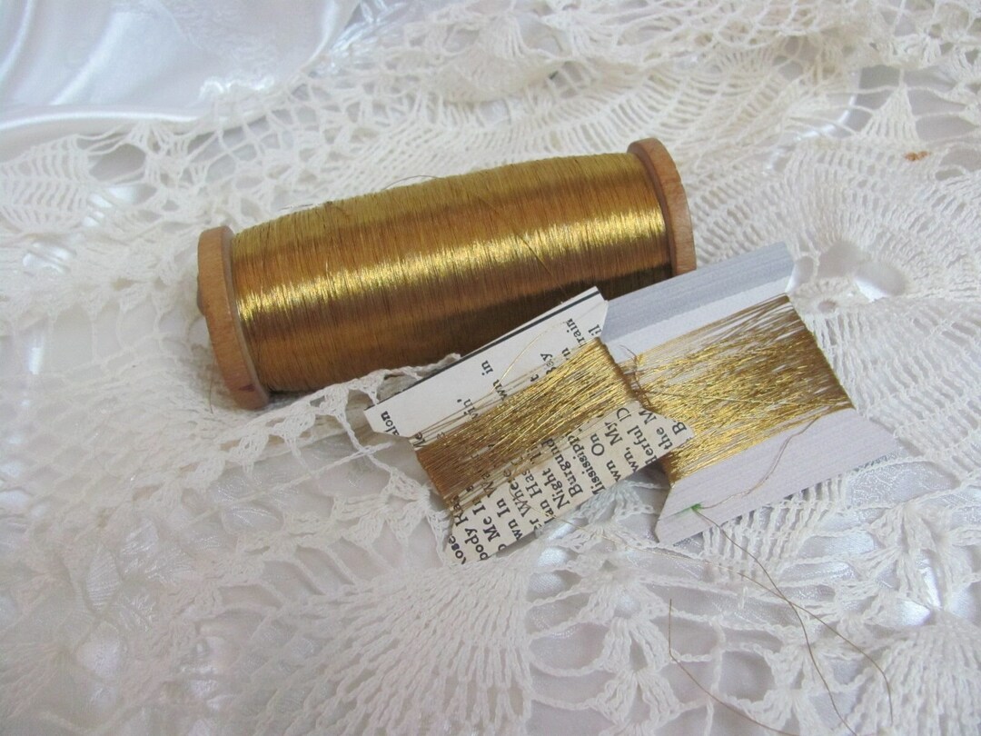 Fine Gold Real Metal Thread Antique French Early Century 10 or 25 Yards ...