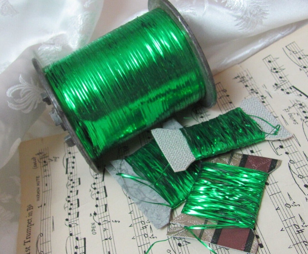 Green Metallic Embroidery Sewing Fly Tying Thread Tinsel Lurex Mylar ...