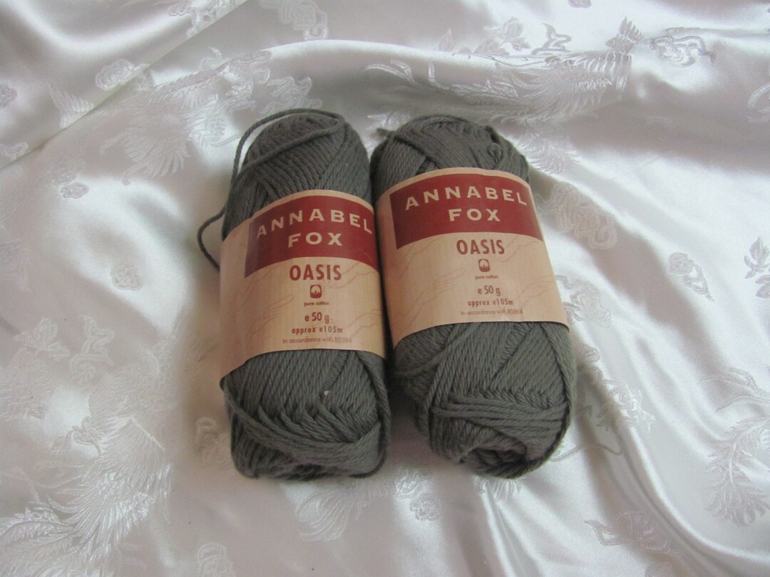 2 Skeins - Annabel Fox Oasis // 100% Pure Cotton Yarn Skein - 50g 105m ...