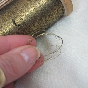 Dark Gold Real Metal Thread - Antique French Early Century France - 10 ...