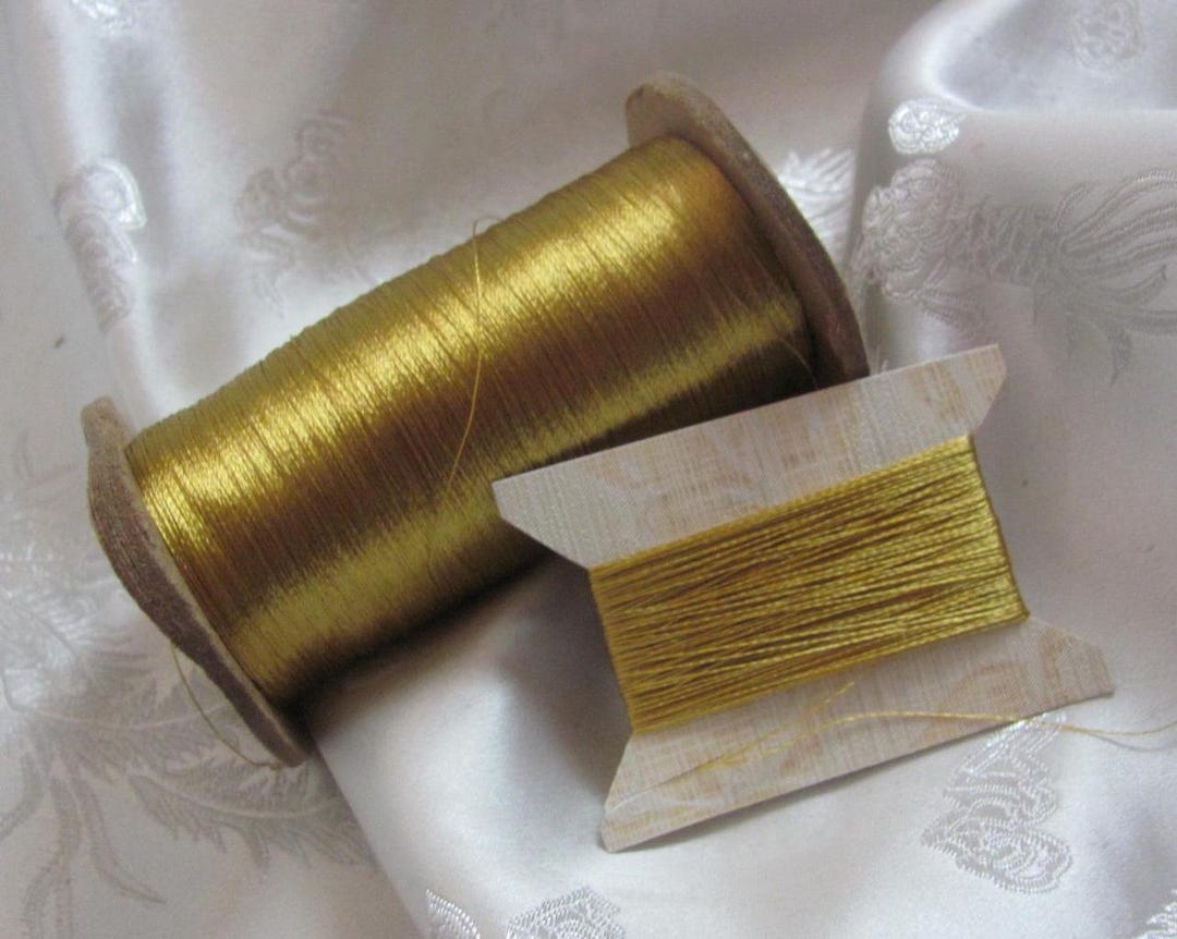 100% Silk Thread // Antique Vintage Embroidery Sewing // Dark Yellow 20 ...