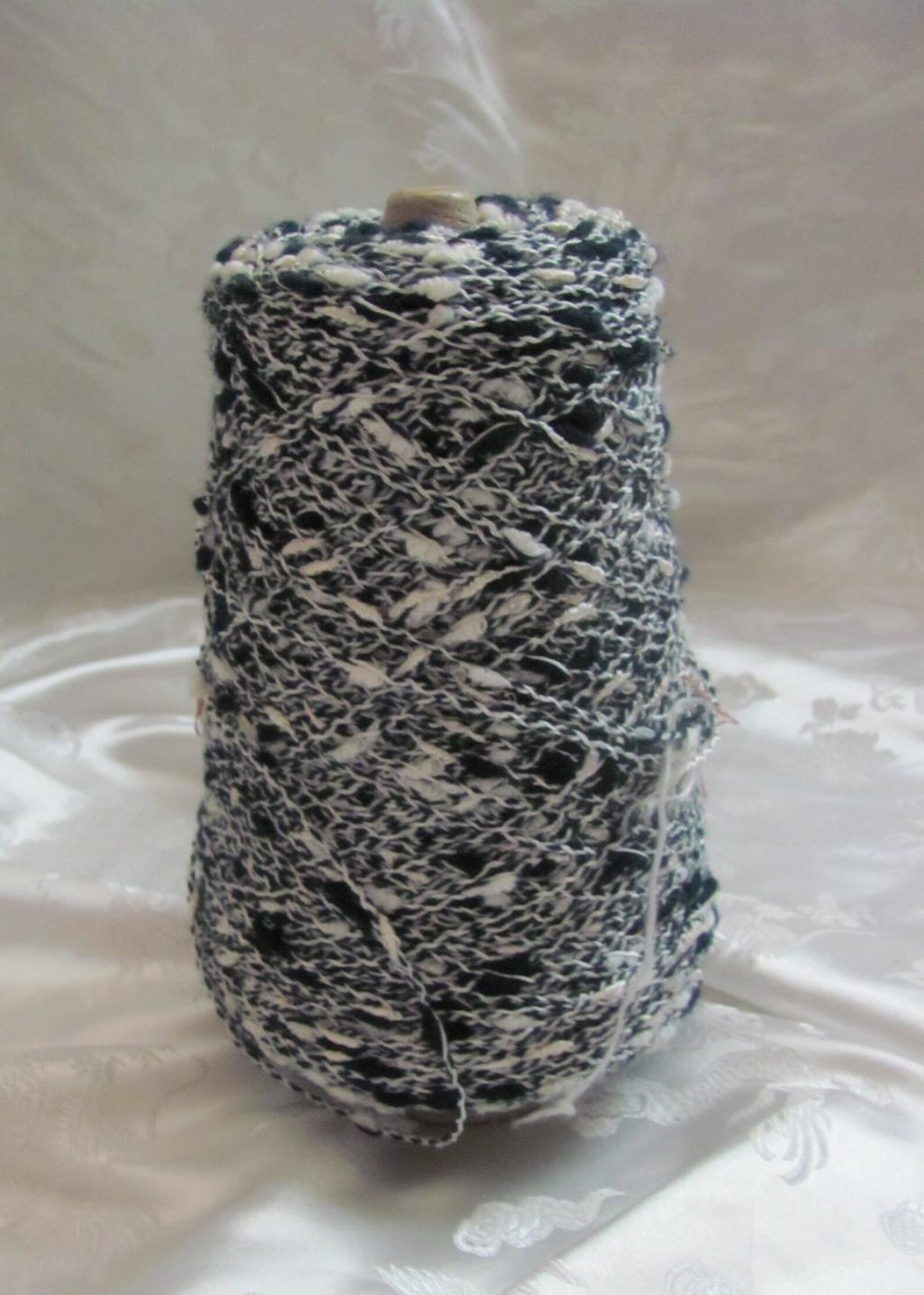 Large Cone Black White Brentwood Mills Yarn Cotton Blend Full Cone ...
