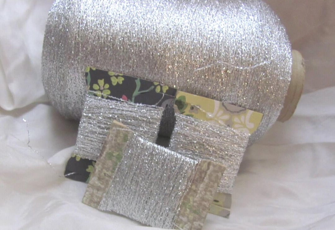 Vintage Silver Shiny Embroidery Metallic Thread - 20 Yards Each - More ...