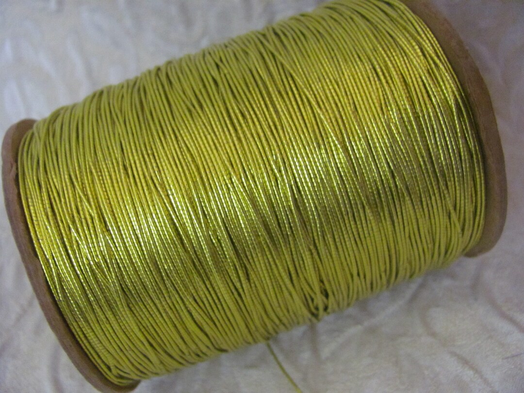 Yellow Metallic Gimp Wrapped Thread Cord Yarn String Crochet Jewelry ...