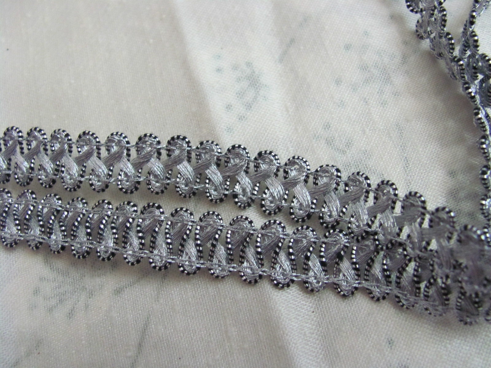 Silver Metallic Metal Scroll Gimp Woven Trim European 10mm | Etsy