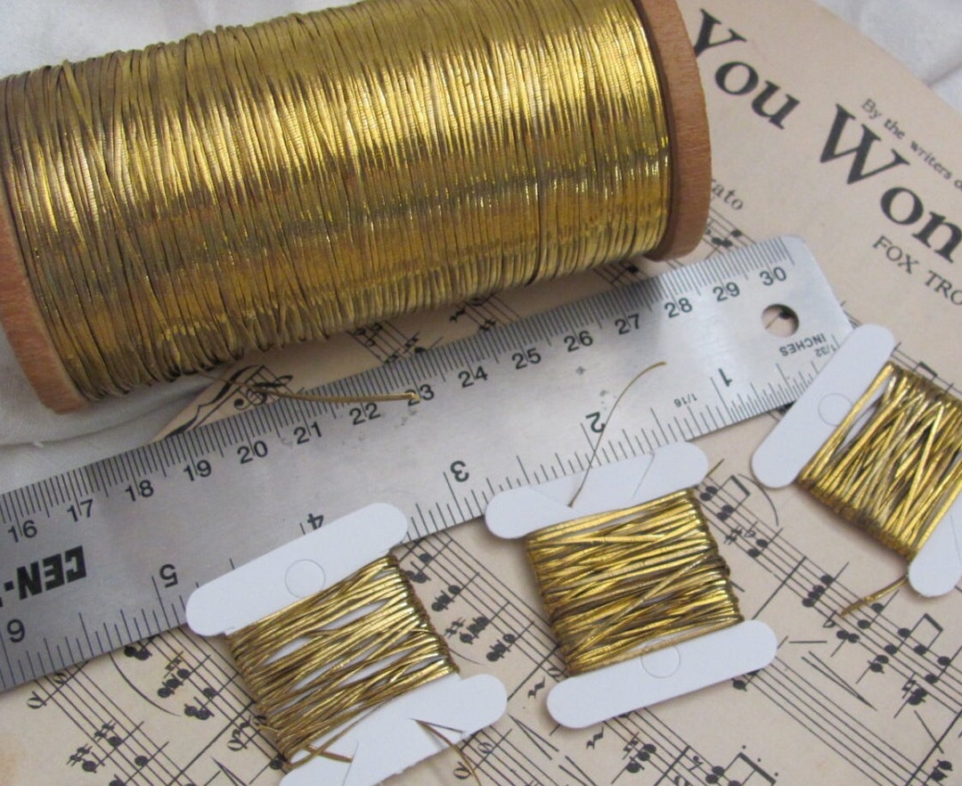 Amazing Rare Antique French Early Century Gold Flat Metal Thread France ...