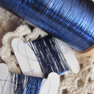 Blue Metal Thread Antique French Early Century Blue 1 Ply Metal Thread ...