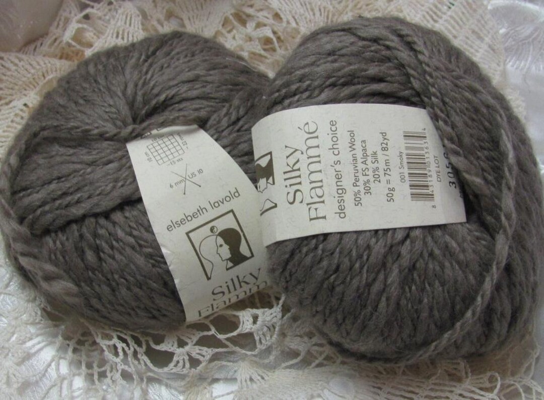3 Silky Flamme Peruvian Wool Alpaca Silk Blend Crochet 3 Yarn Skeins ...