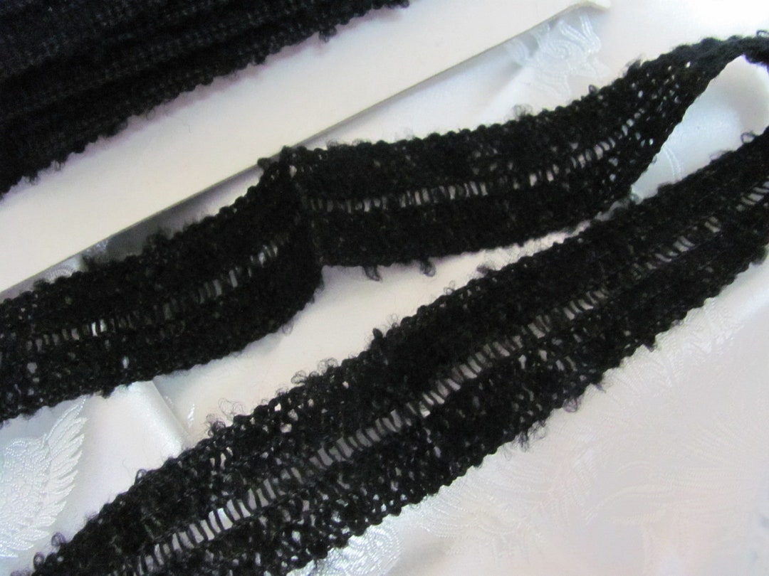 Black Scroll Gimp Woven Braided Trim Vintage // 28mm - 3 Yards Each ...