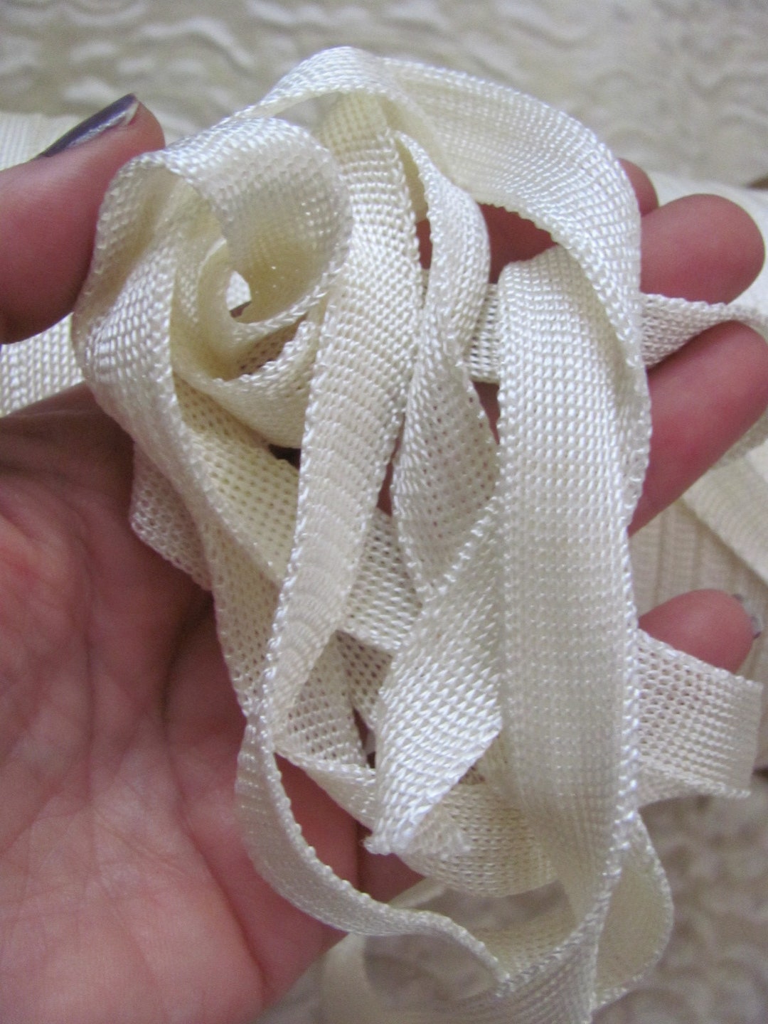 15mm Ivory Woven Braided Twill Tape Rope Sewing Lace Trim 1/2" Inch - 5 ...