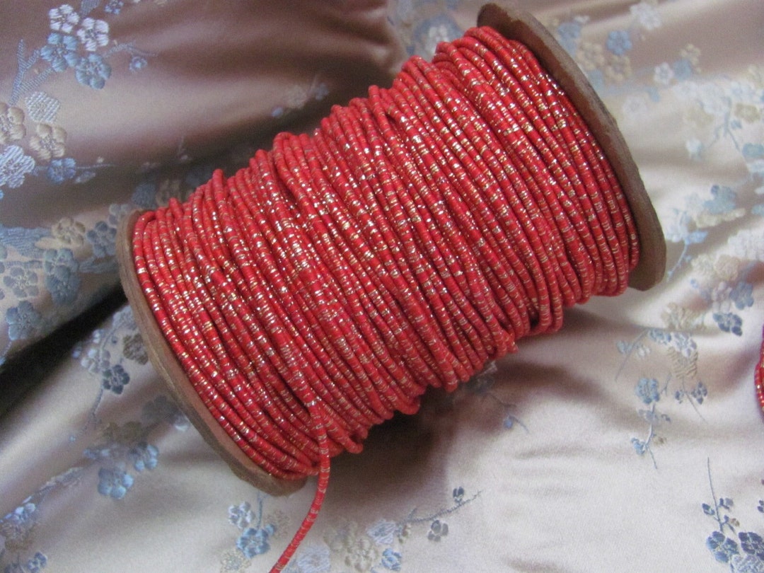 Red Gold Metallic Wrapped Cord Rope Vintage Original 5 Yards More ...
