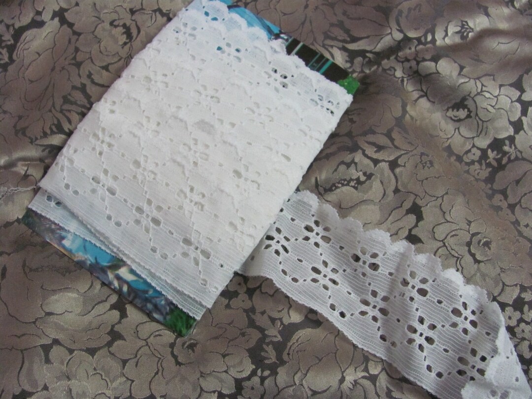 Vintage White Lace Eyelet Scallop Trim - 1.75" Inches 45mm Wide - 3 ...