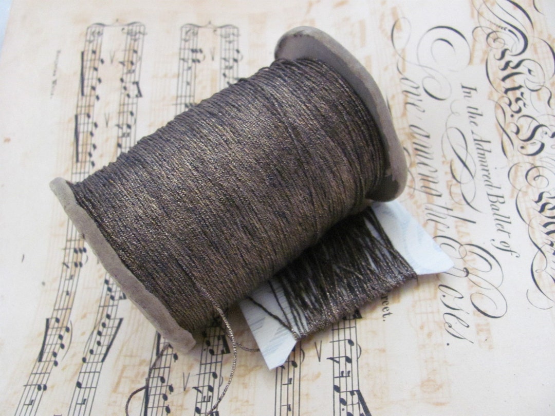 Gold Real Metal Twisted Braided Thread Antique Early Century France ...