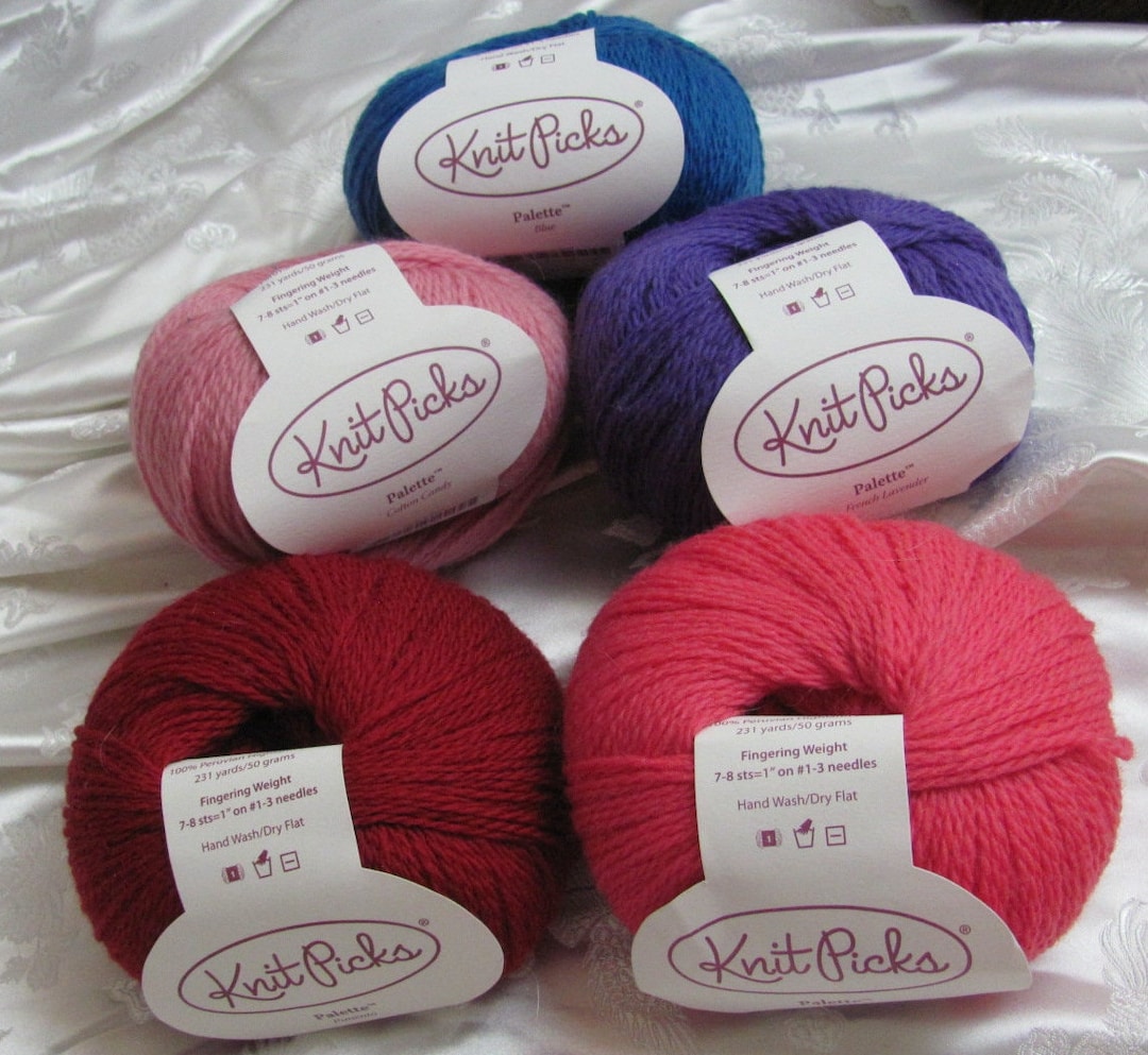 5 Skeins Knit Picks Palette 100% Pure Peruvian Wool Yarn 50g 231 Yards ...