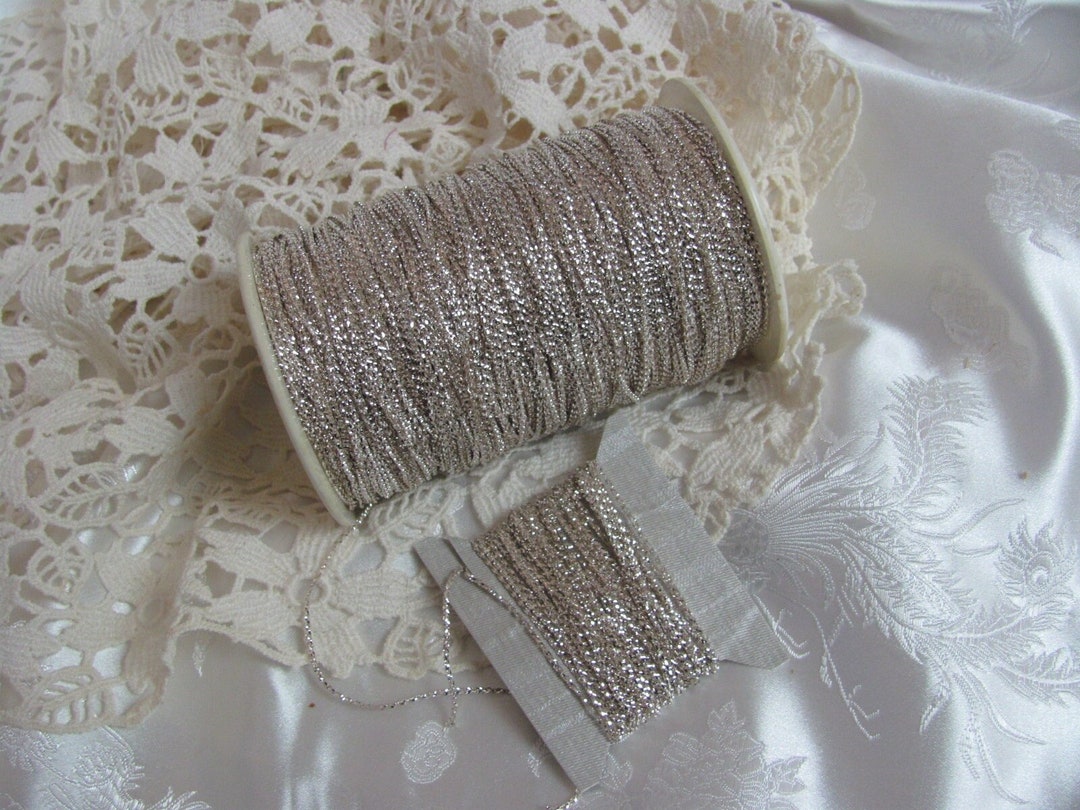 Shiny Silver Metallic Braided Cord String Yarn - 10 - 25 Yards - More ...