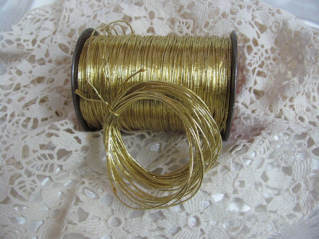 Wired Wrapped Gold Metallic Gimp Cord Yarn String Thread Jewelry Crafts ...