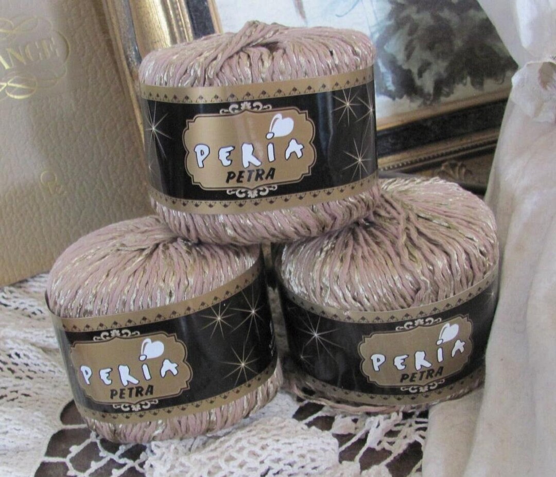 3 Skeins - Peria Petra // Beautiful Yarn Skeins Roll Cake Cotton Blend ...