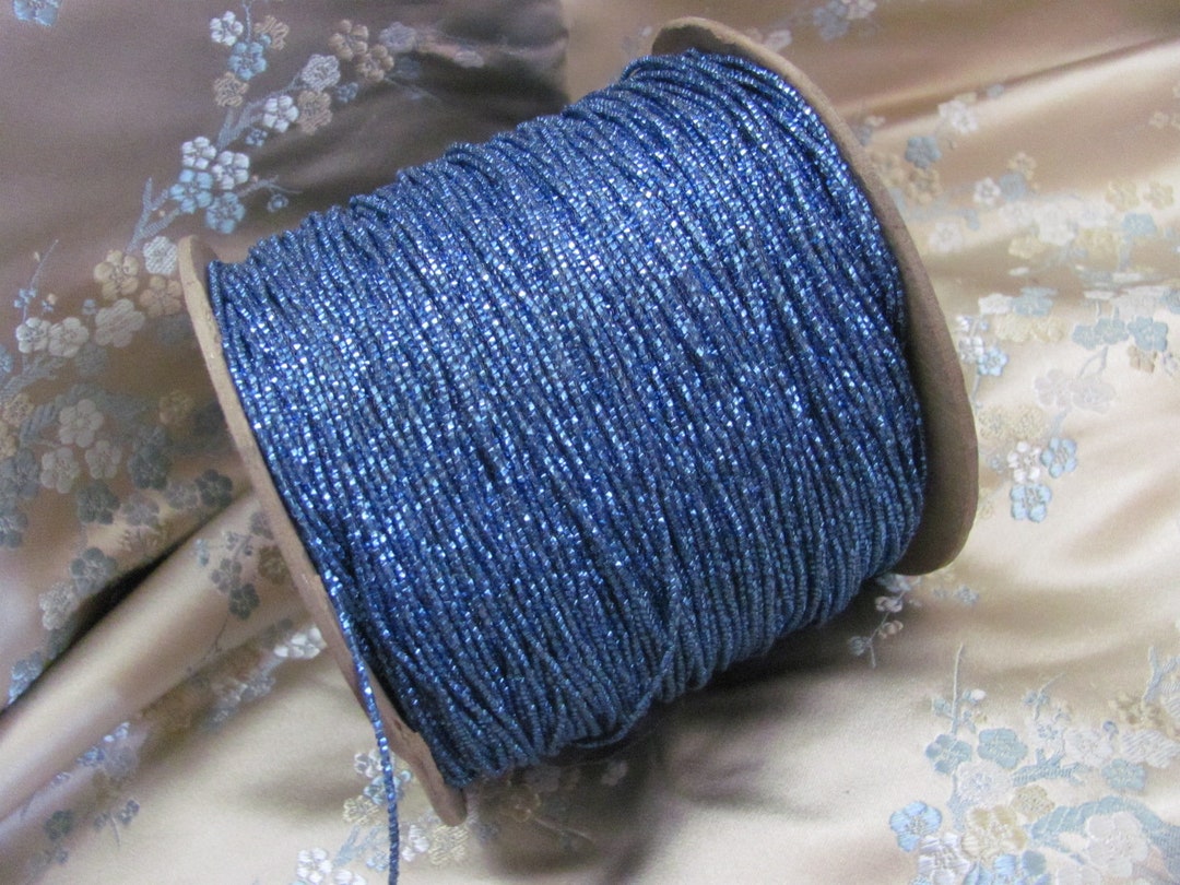 Metallic Blue Beadette Beaded Sewing String Trim Rope Cord - 10 Yards ...