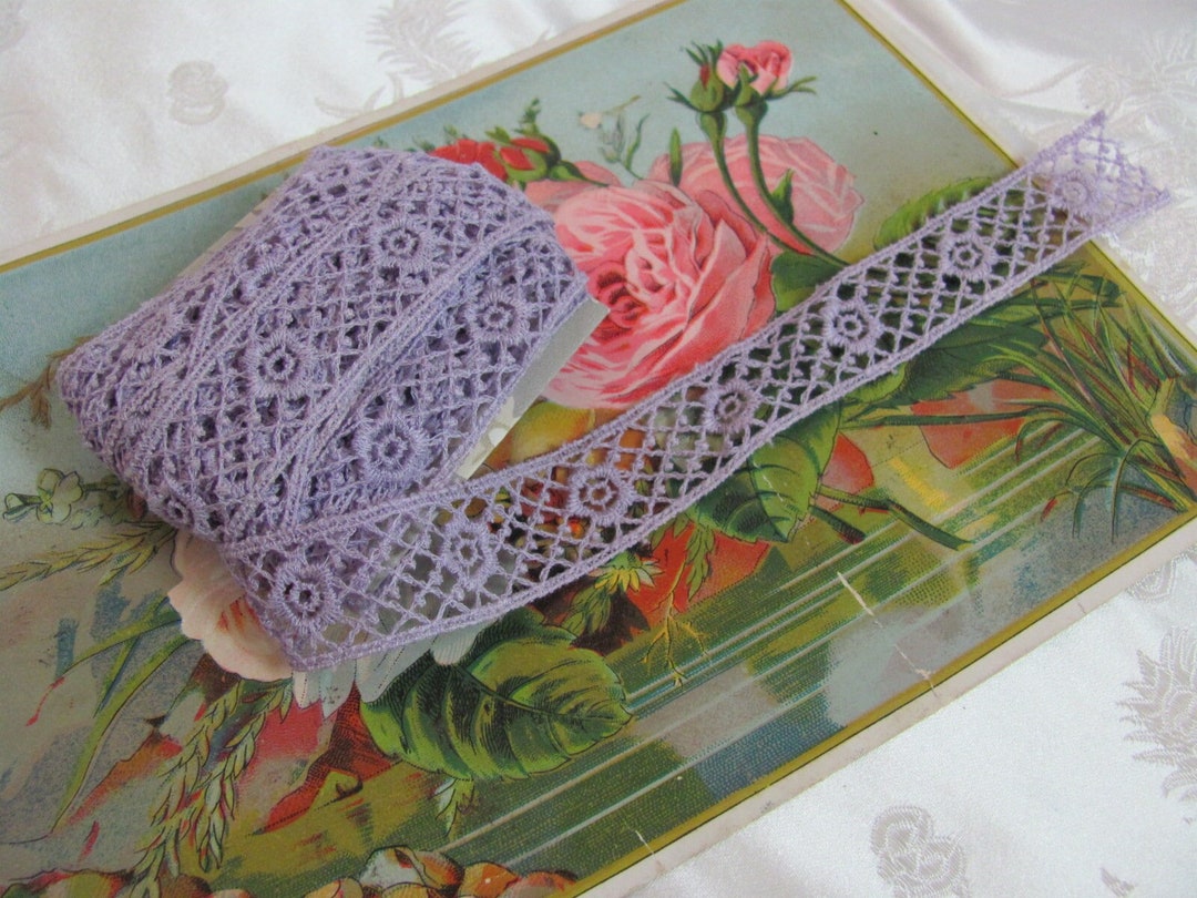 Vintage Lavender Purple Lace Trim - 7/8" Inch 20mm Wide - 4 Yards Total ...