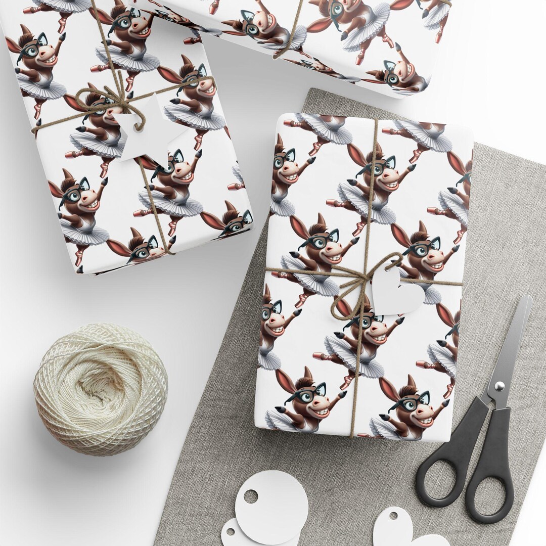 Goofy Dancing Ballerina Donkey Wrapping Paper - Etsy